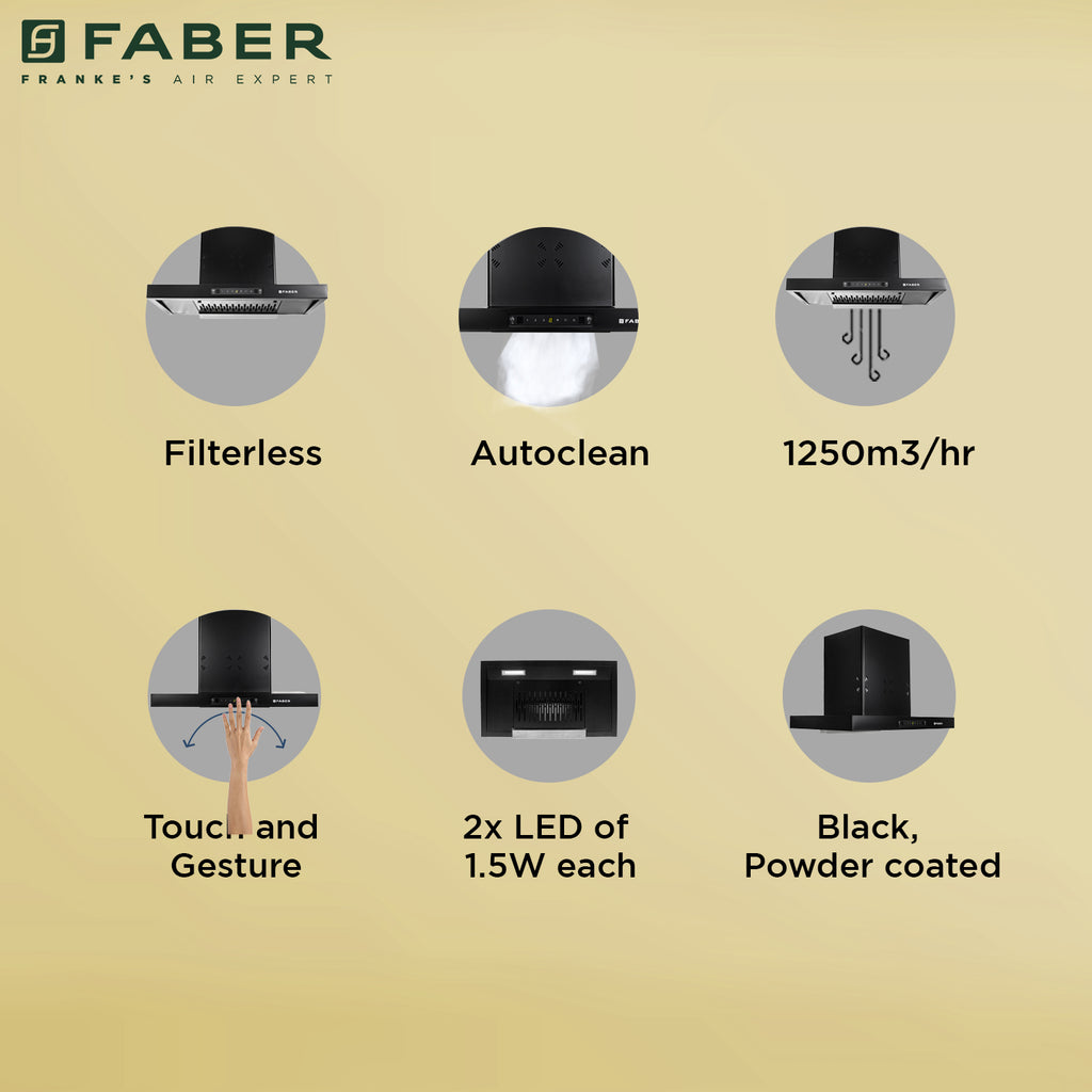 Buy HOOD BONITO 3D IN HC SC FL BK 75cm Best Chimney Online - Buy now at ₹ 14,390