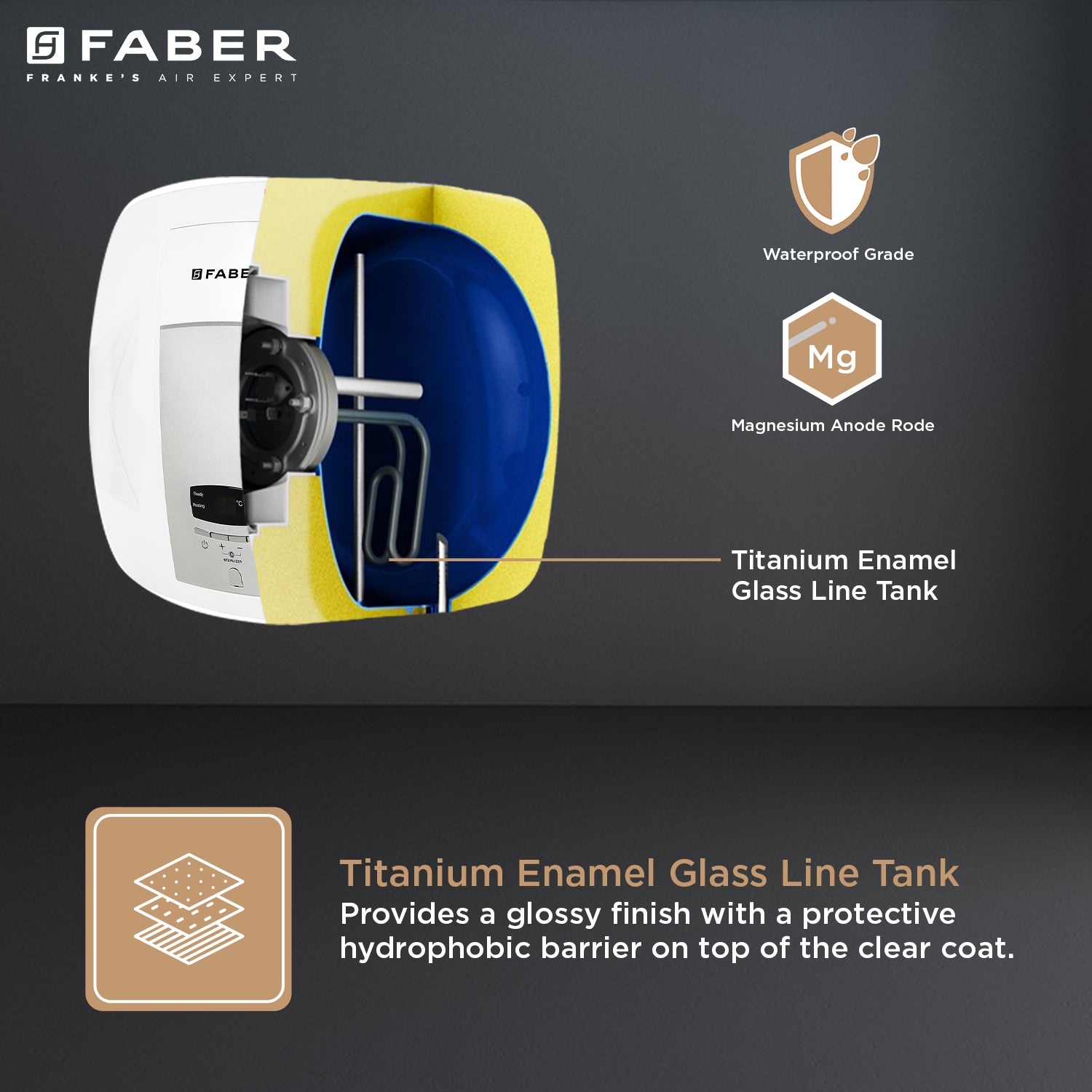 FWG Cyrus 15L DIGI Water Geyser - White & Silver - Buy now at ₹ 9,499