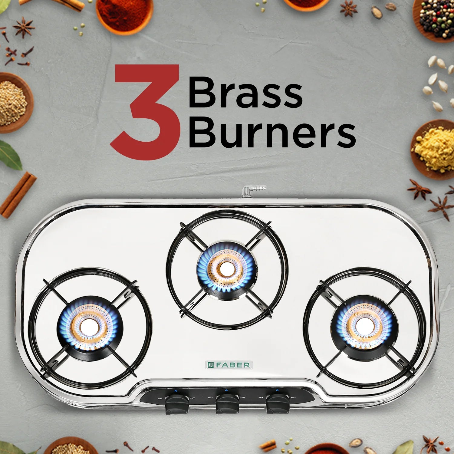 Buy HOB COOKTOP CRYSTAL 3BB SS Cooktop Online - Faber India - Buy now ...