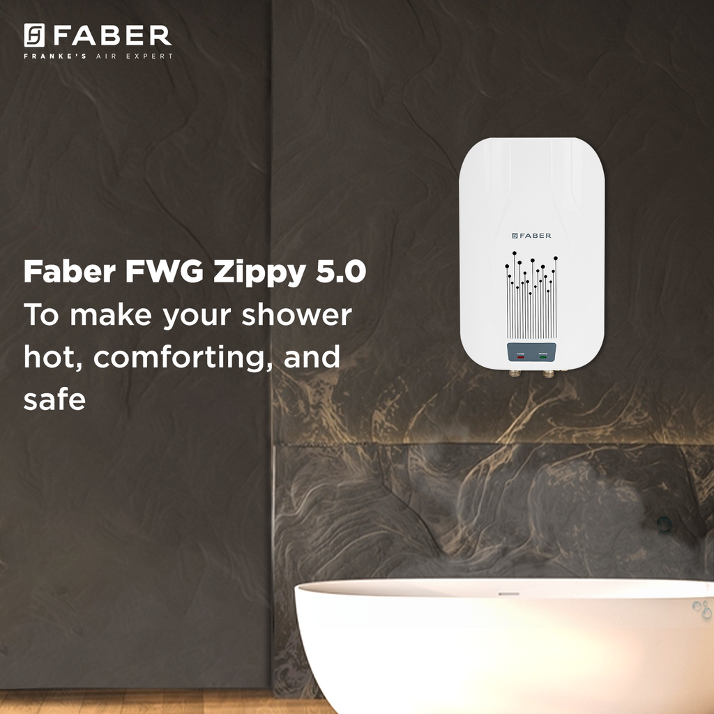 Faber FWG Zippy 5.0 Water Heater | Fast Heating & Energy Efficient ...