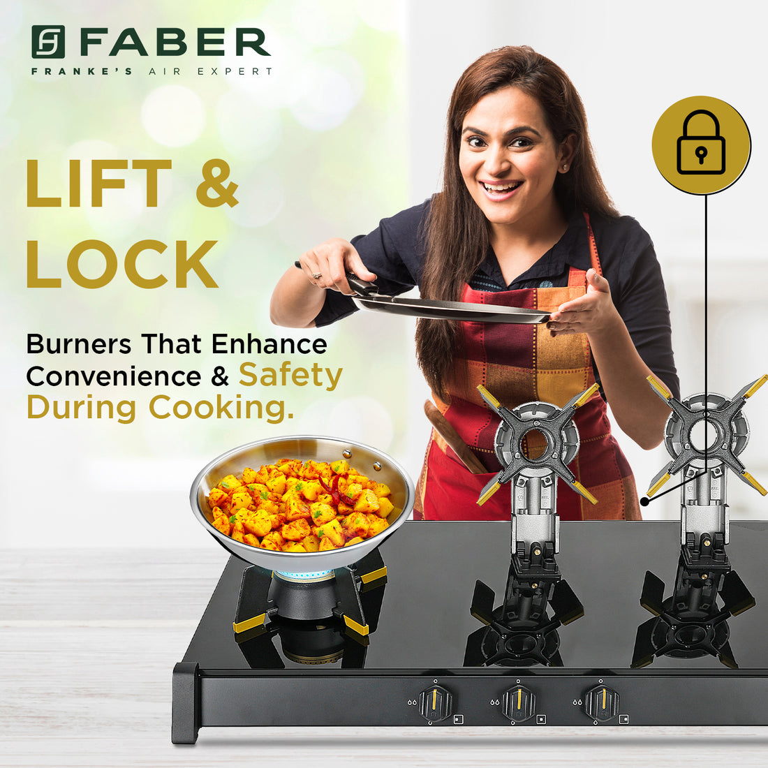 Buy Faber Best 3 Burner GENIUS 753 BK Cooktop Online - Buy now at ₹ 13,520