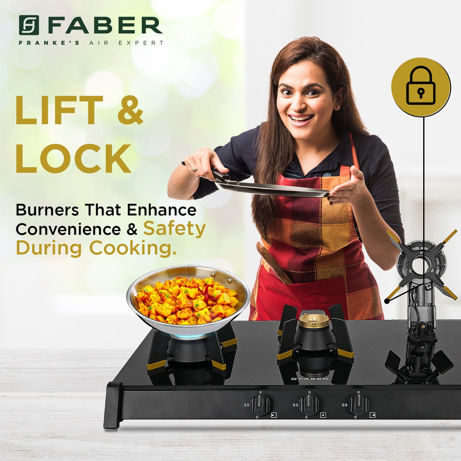 Buy Faber Best 3 Burner GENIUS 753 AI BK Cooktop Online - Buy now at ...