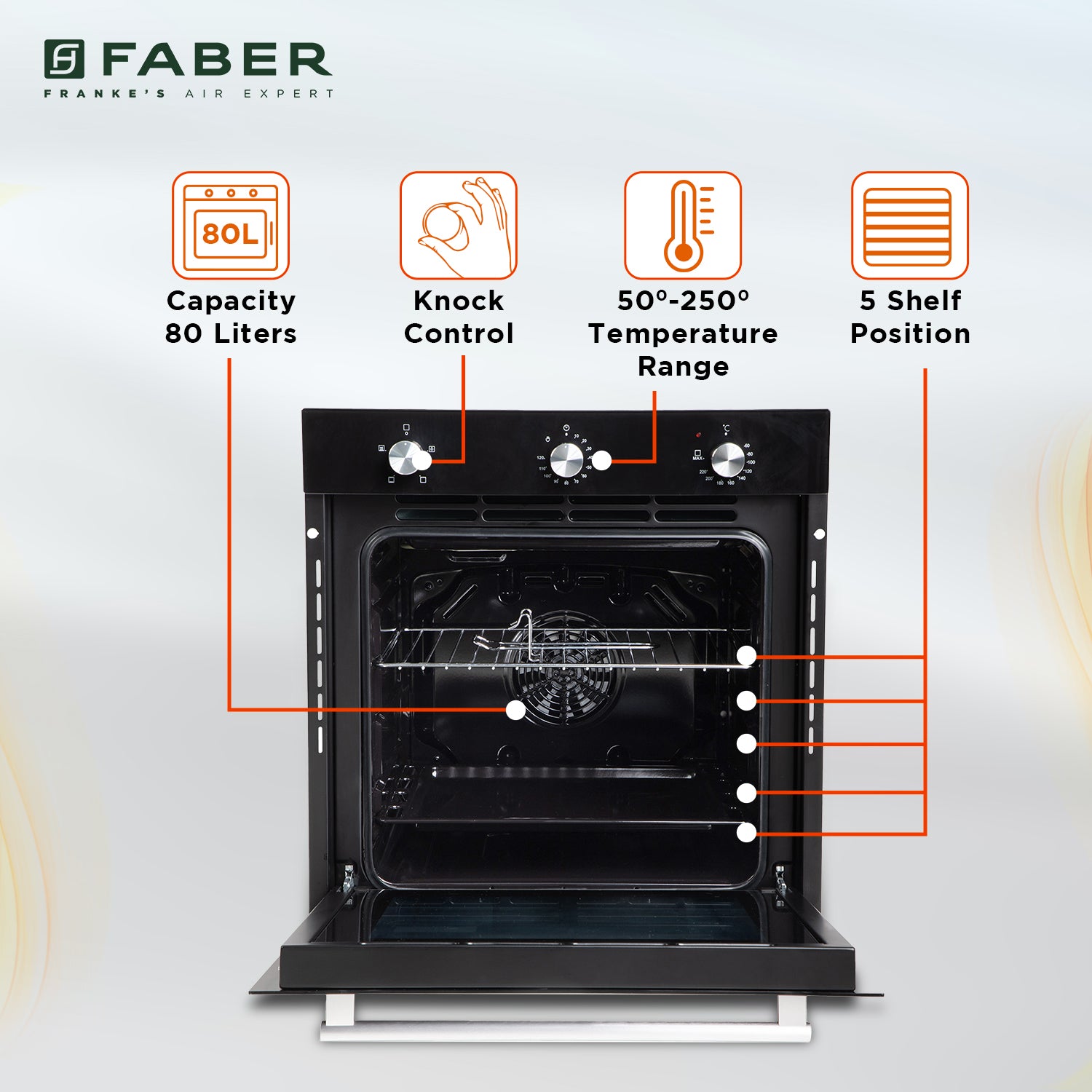 Buy FBIO 80L 4F BK Builtin Ovens Online - Faber - Buy now at ₹ 29,544