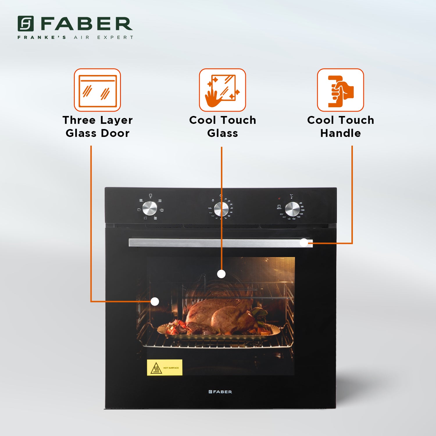Shop FBIO 6F 80 Litres Black Touch Control Built-in Oven - Buy now at ...