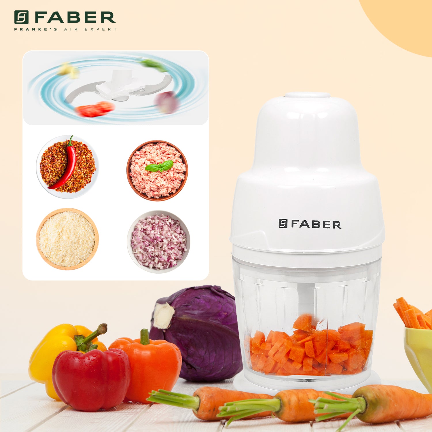 Buy PRO CHOPPER 250W WH Chopper & Hand Blender Online - Faber India ...