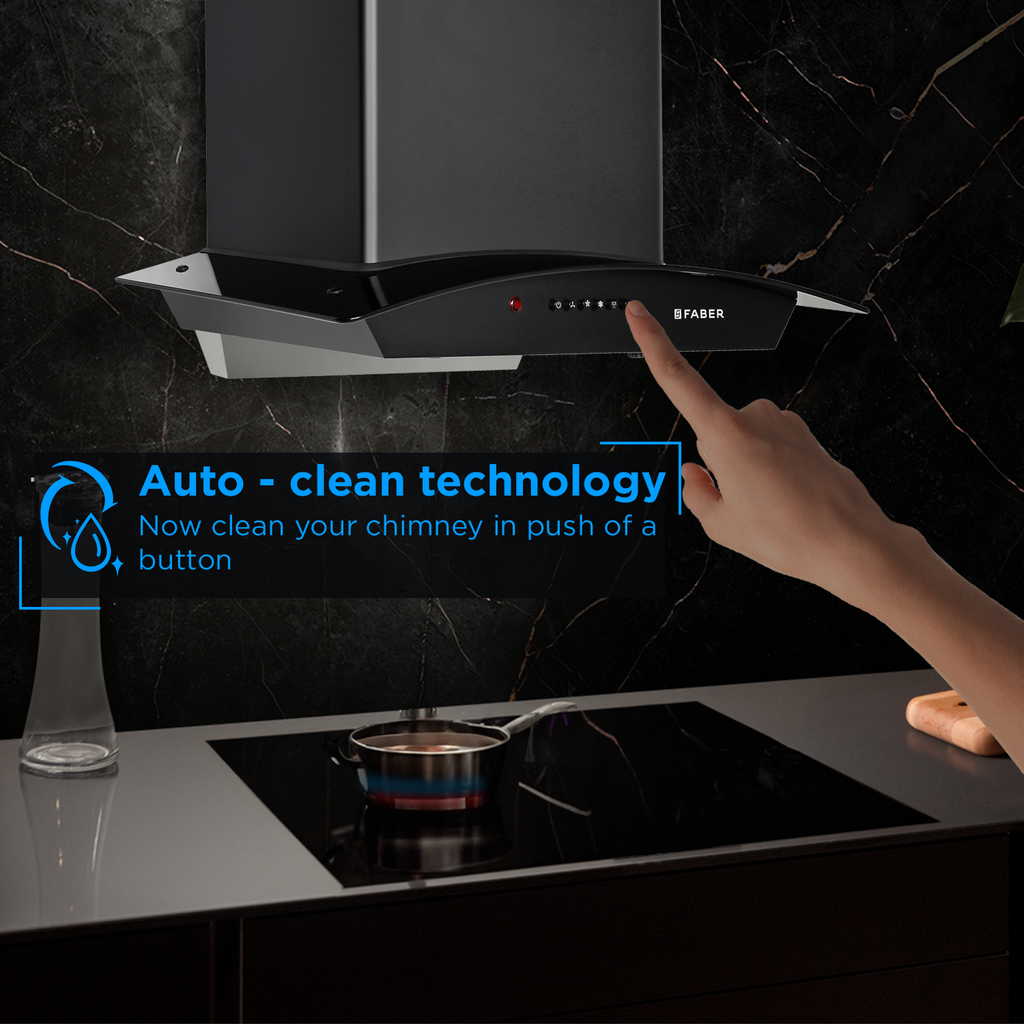 Shop Faber HOOD ALPHA IN HC Push Button FL BK 60cm Kitchen Chimney ...