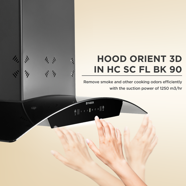 Buy HOOD ORIENT 3D IN HC SC FL BK 90 Chimney Online - Faber India - Buy ...