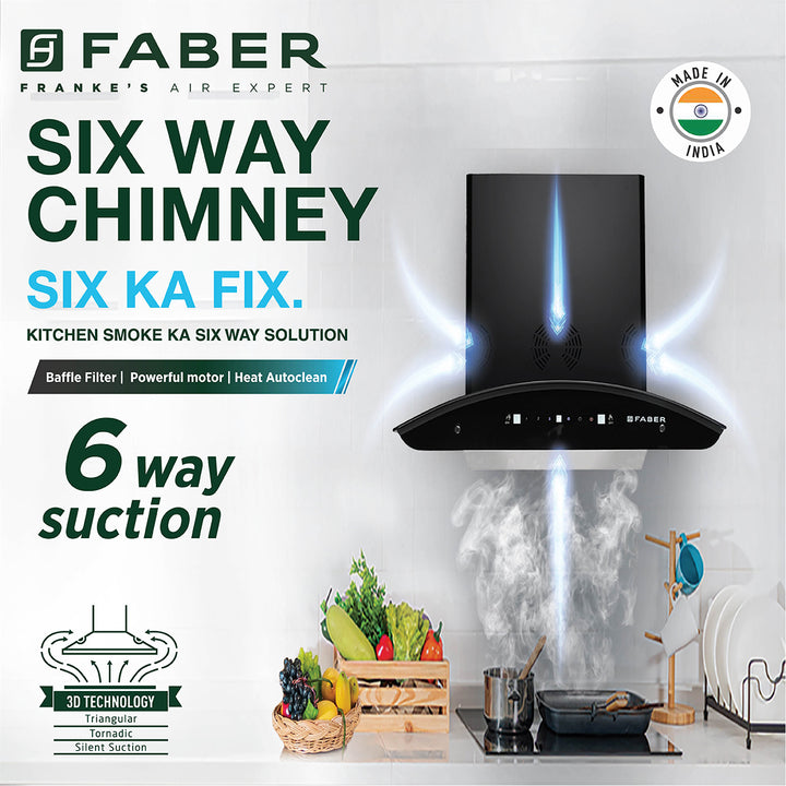 Faber 60cm Chimney - Kitchen Chimney 60cm - Buy Filter less Auto Clean ...