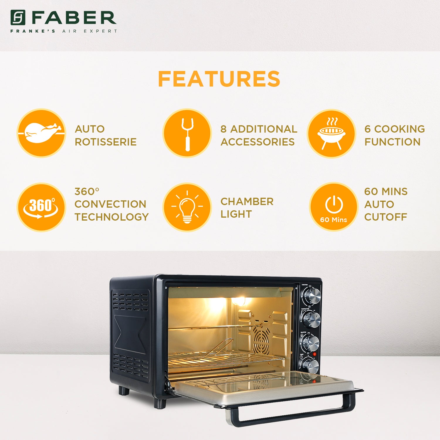 Buy Faber FOTG Black 34L Best Double Glaze Oven Toaster Grill - Buy now ...