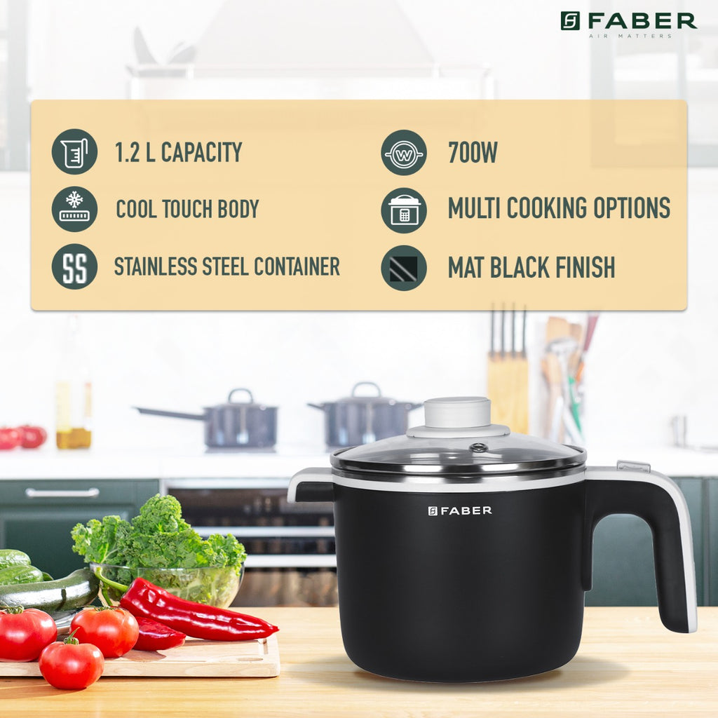 Buy Faber Best FMC 1.2 Litre Black Multicooker Online - Buy now at ₹ 1,699